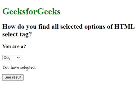 how to find all selected options of html select tag code tip cds lol