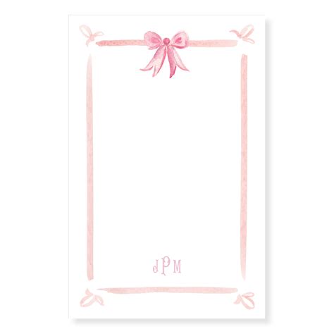 Pink Bow Personalized Notepad — Simply Jessica Marie