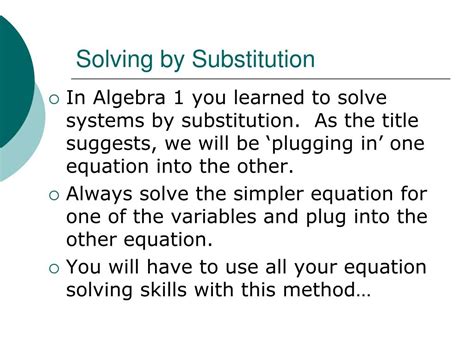 Ppt Solving Systems Involving Quadratic Equations Powerpoint
