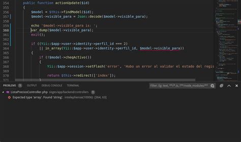 expected type array found string telephense 10006 · issue 328
