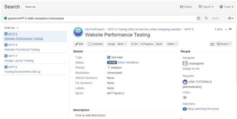 creating and working on sub tasks in jira tutorial 9
