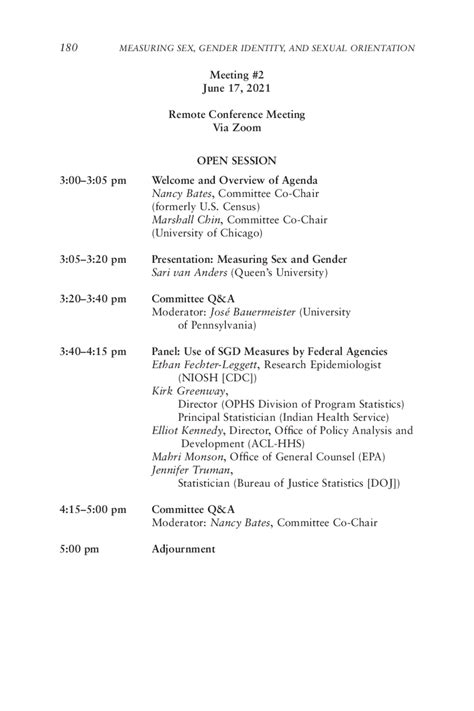 appendix b agendas for open panel meetings measuring sex gender