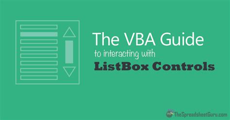 the vba guide for using userform listbox controls — thespreadsheetguru