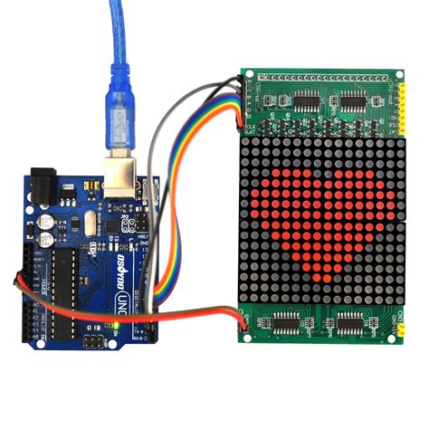 use osoyoo basic board to drive 16 x 16 led matrix