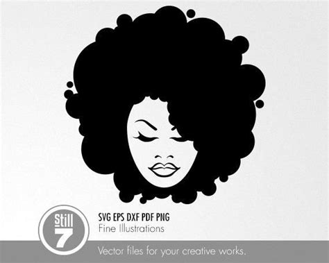 Afro Woman Svg 6 Svg Dxf Eps Pdf Png Etsy Afro Women Black Woman