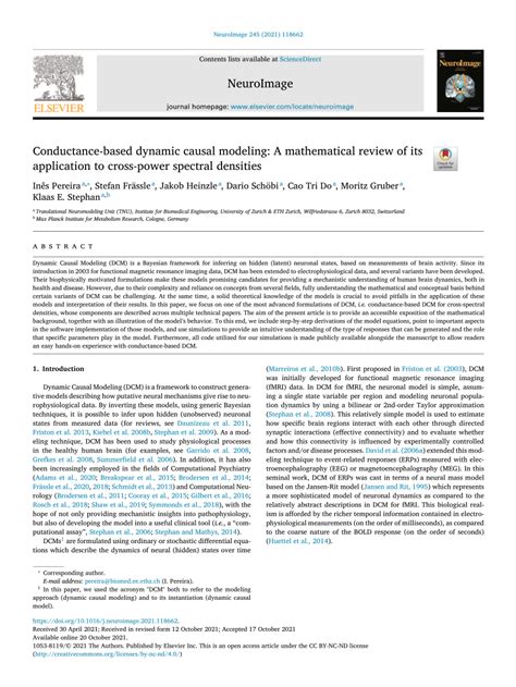 Pdf Conductance Based Dynamic Causal Modeling A Mathematical Review