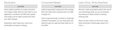 reactjs show hide multiple elements with react stack