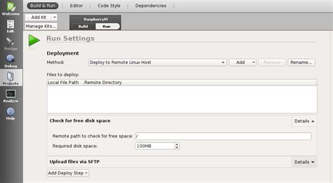 raspberry pi how to add files to deploy with qt creator not using