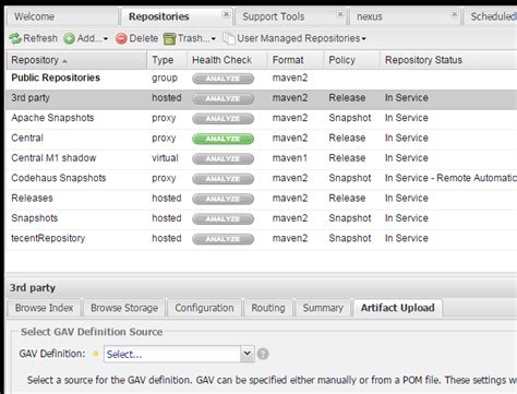 upload snapshot artifact to nexus repository manager stack overflow