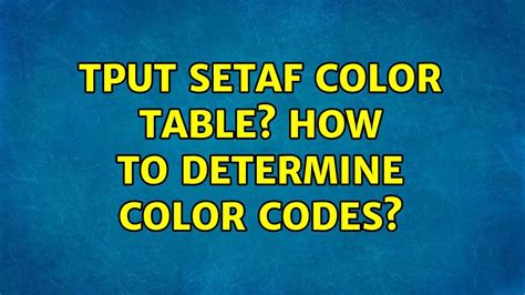 unix and linux tput setaf color table how to determine color codes 5
