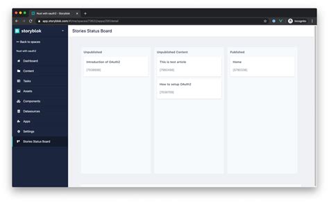 how to create a custom app for storyblok with nuxt js and oauth2