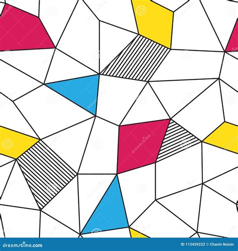 Colorful Geometric Triangle Abstract Polygon Seamless Pattern Isolated
