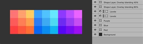 creating color palettes with adjustment layers