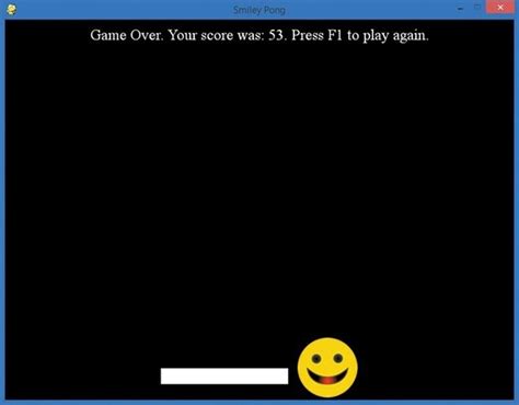 version 2 0 of our smiley pong game features faster gameplay game over