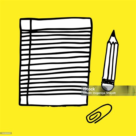 Ilustración De Lista De Cuadernos Y Garabatos De Lápiz Vector De Papel