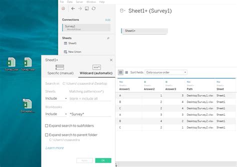 importing multiple excel data files into tableau from