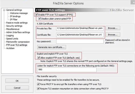 how to configure ftps using filezilla ftp server velan