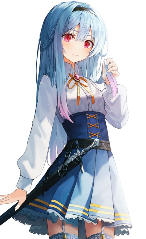Safebooru 1girl Absurdres Bangs Black Hairband Blue Skirt Braid