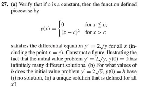 solved verify that if c is a constant then the function