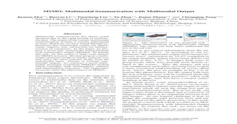 Msmo Multimodal Summarization With Multimodal Output · Figure 1 The