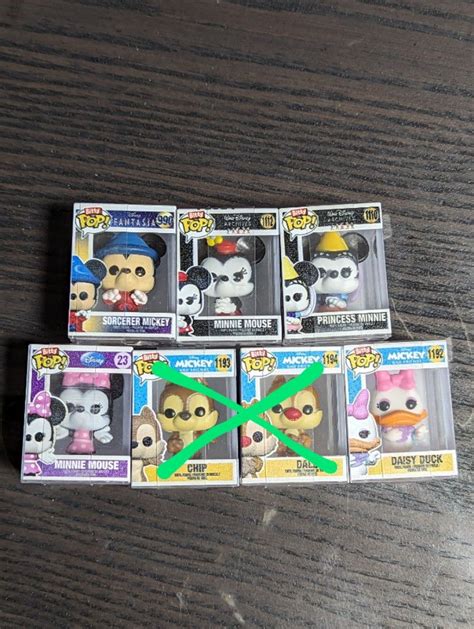 Funko Bitty Pop Disney Sorcerer Mickey Minnie Mouse Daisy Duck Chip