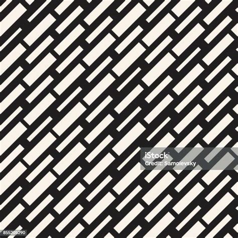 黒と白の不規則な破線パターン現代の抽象的なベクトルのシームレスな背景混沌とした四角形の縞のモザイク イラストレーションのベクターアート素材