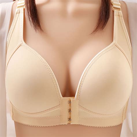 Gersome Front Closure Bra For Women Plus Size Push Up Seamless Unlined