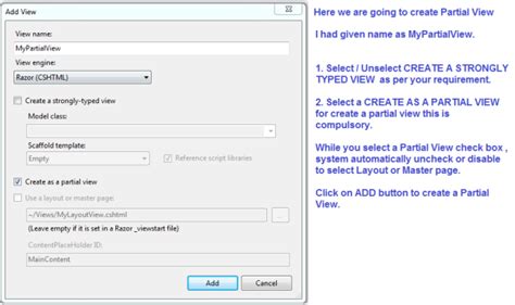 layout view view and partial view in asp