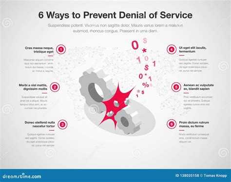 Simple Vector Infographic For 6 Way To Prevent Denial Of Services Dos