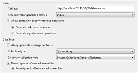 c service reference auto generating response request