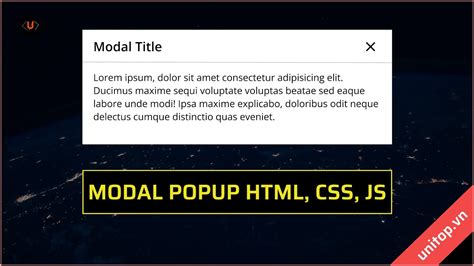 tạo modal popup với html css javascript unitop vn youtube