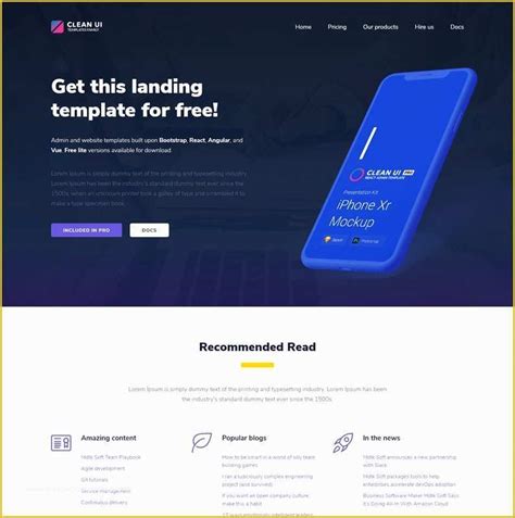 react website template free of clean ui react admin template