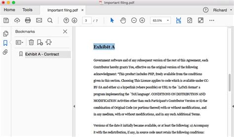 how to add electronic bookmarks to a pdf one legal