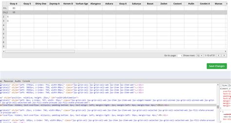 spreadsheet cell load data angular vue react web components