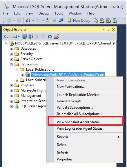 tutorial configure transactional replication sql server microsoft docs