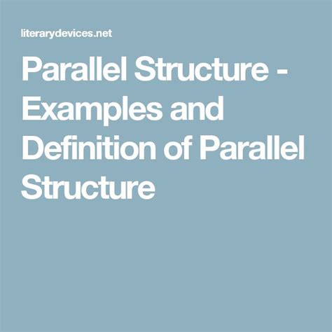 The Cover Of Parallel Structure Examples And Definition Of Parallel