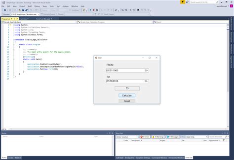 c simple age calculator free source code projects and tutorials
