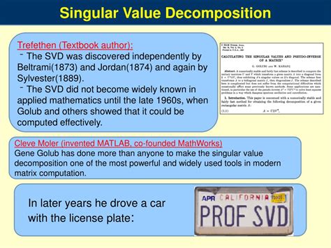 Ppt Singular Value Decomposition Powerpoint Presentation Free