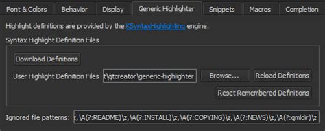 semantic highlighting qt creator manual