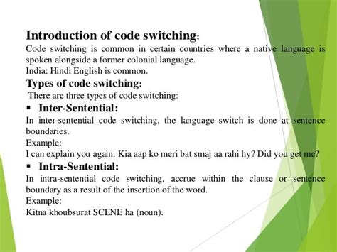 Code Switching And Codee Mixing