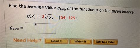 Solved Find The Average Value Gave Of The Function G On The