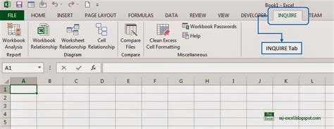 raj excel how to enable inquire tab in ribbon on excel 2013
