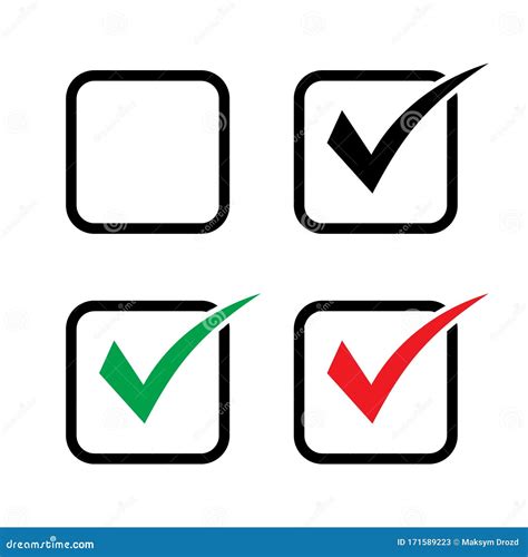 checkbox set with blank and checked checkbox vector icon royalty free