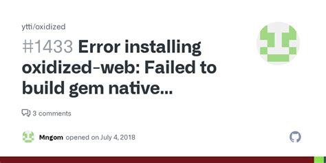 error installing oxidized web failed to build gem native extension