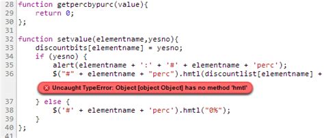 javascript error when calling jquery html method stack overflow