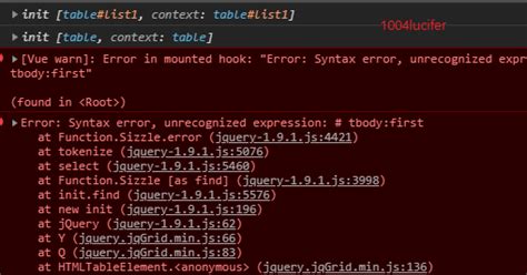 [jqgrid][error] syntax error unrecognized expression tbody first