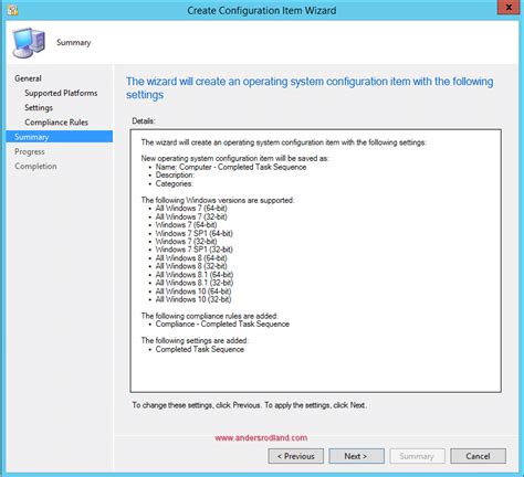 computers that failed a task sequence configuration item