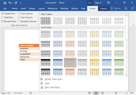 formatting tables computer applications for managers