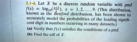 21 4 Let X Be A Discrete Random Variable With Pmf Fw 1og1o 4 12 This
