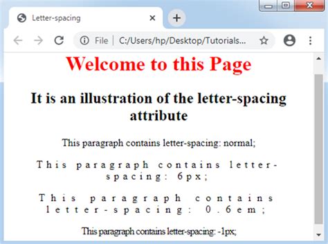 css letter spacing tutorial and example